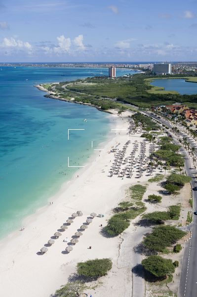 Aruba | Aerial Photo of Eagle Beach & High-Rise Hotels of Palm Beach ...